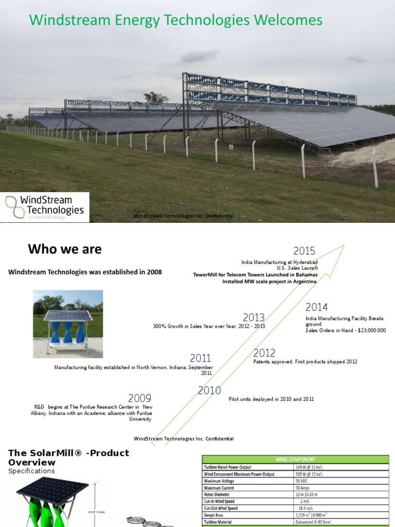 WSTI SolarMill Introduction - Final-1 | PDF | Watt | Wind Power