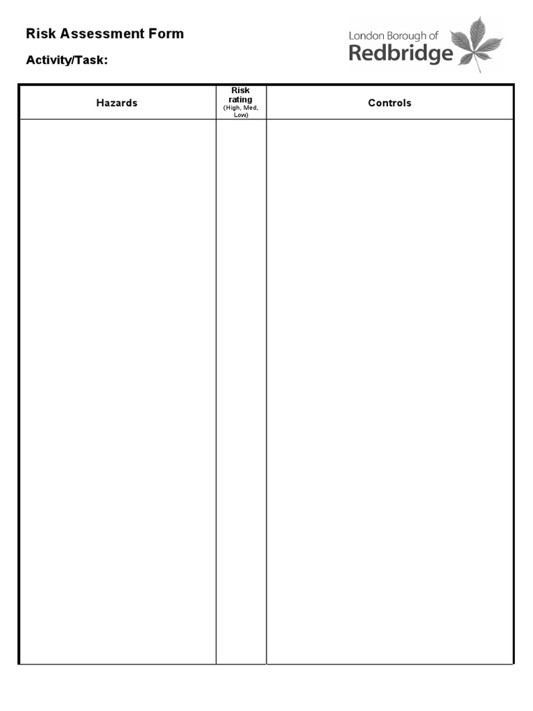 Risk Assessment Form Template | PDF | Computers