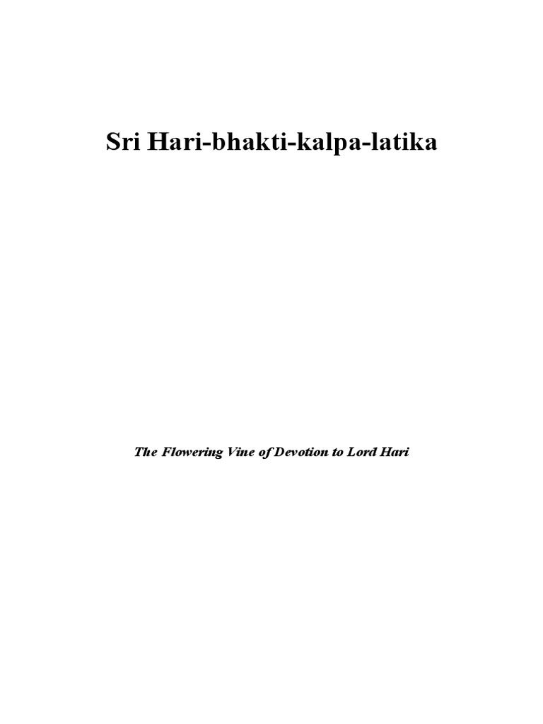 Sri Hari Bhakti Kalpa Latika | PDF | Krishna | Hinduism