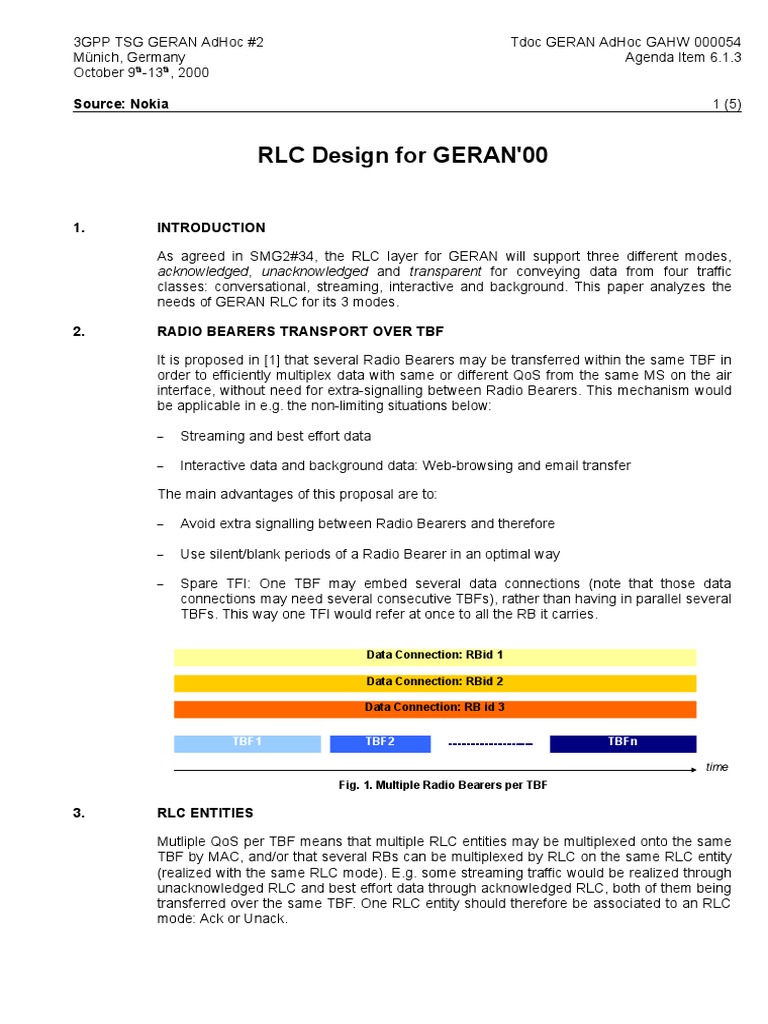 RLC Design For GERAN'00: Source: Nokia | PDF | Transmission Control ...