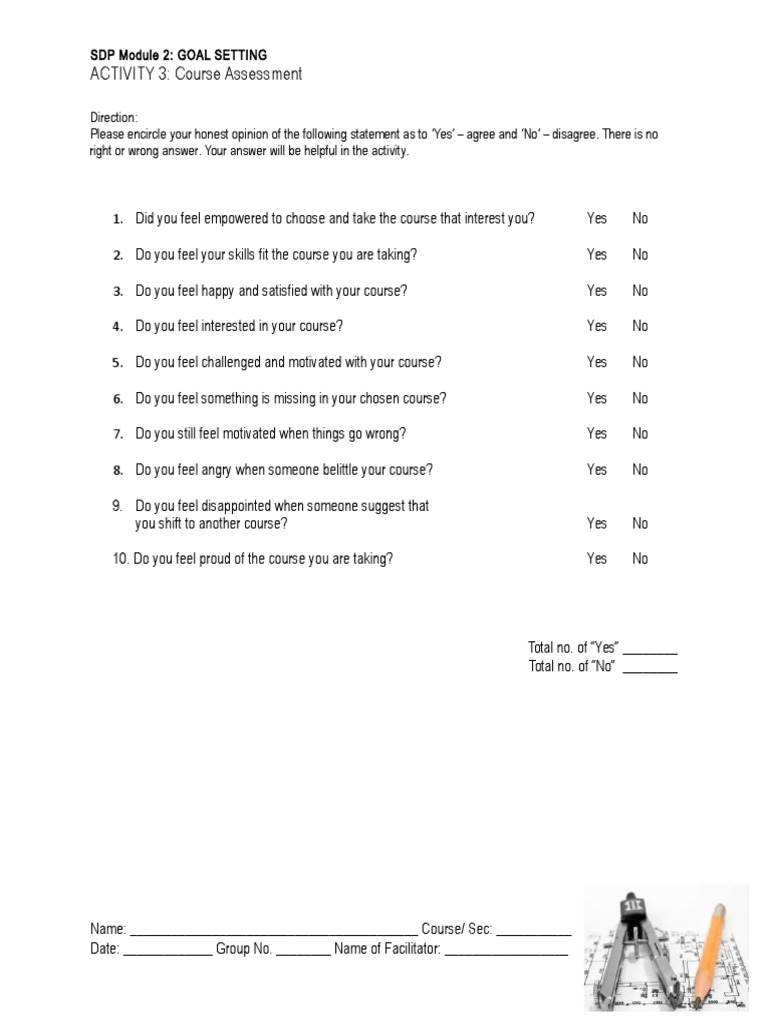 ACTIVITY 3: Course Assessment: SDP Module 2: Goal Setting | PDF