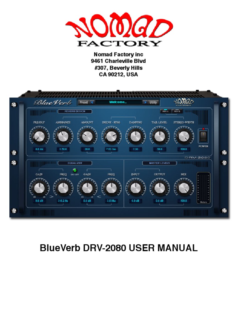 Blue Verb | PDF | Equalization (Audio) | Acoustics