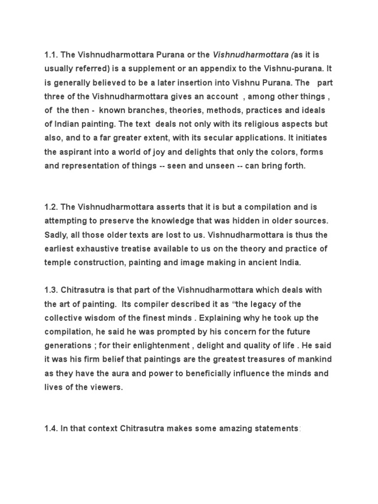 Art of Chitrasutra 1 | PDF | Puranas | Paintings