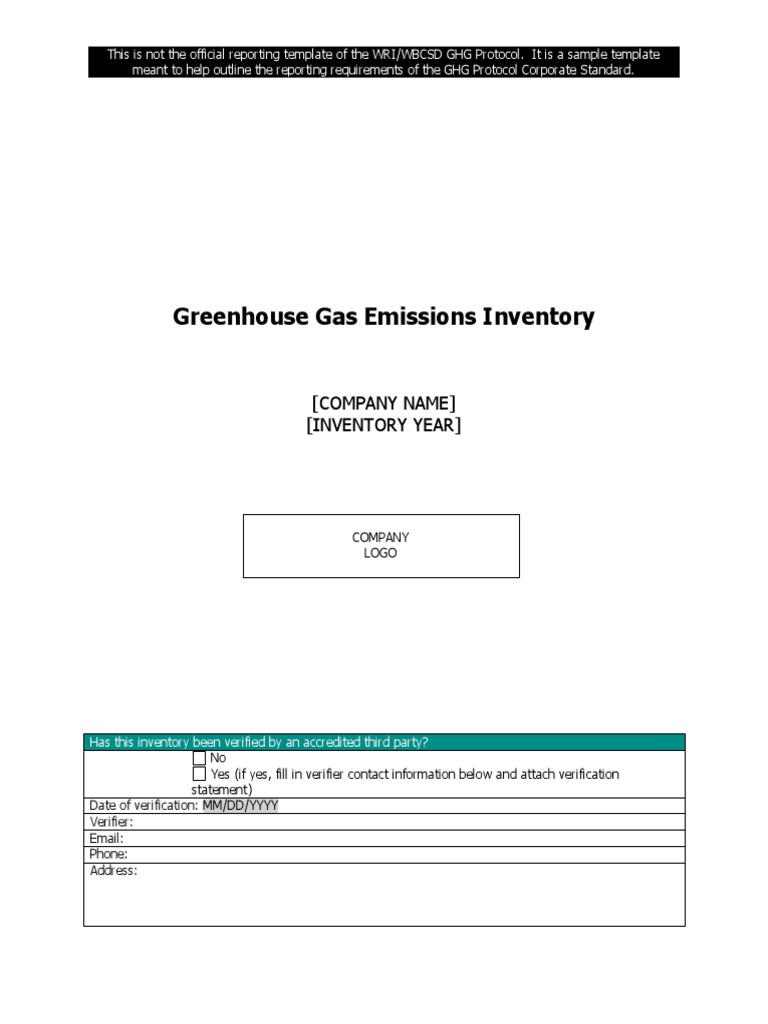 GHG Protocol Reporting Template | PDF | Greenhouse Gas | Sustainable ...