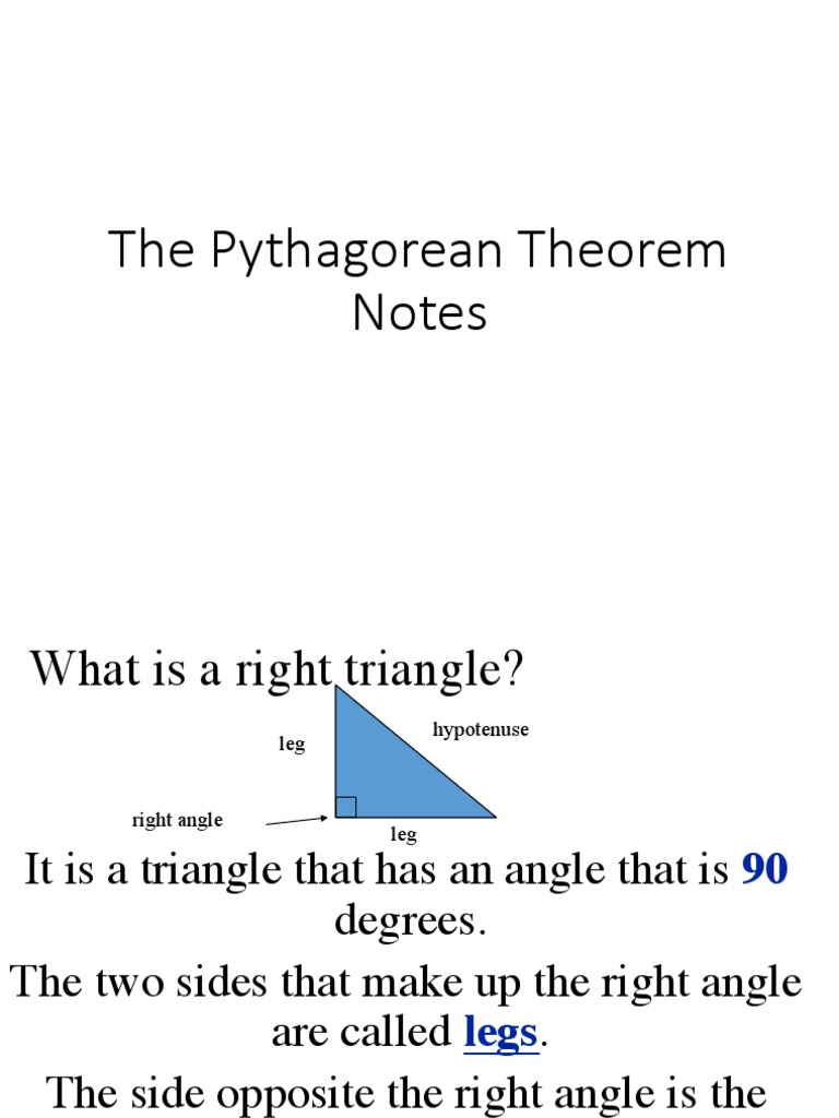 Pythag Theorem Notes | PDF | Euclidean Plane Geometry | Space