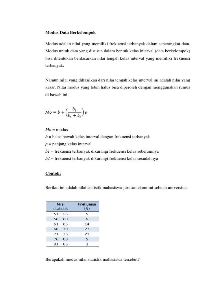 Modus Data Berkelompok | PDF