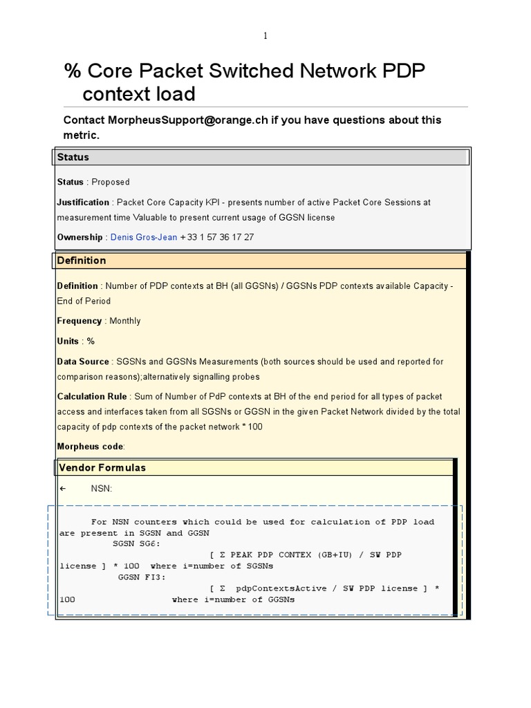 Core Packet Switched Network Pdp Context Load Pdf Network Packet Software Defined Radio