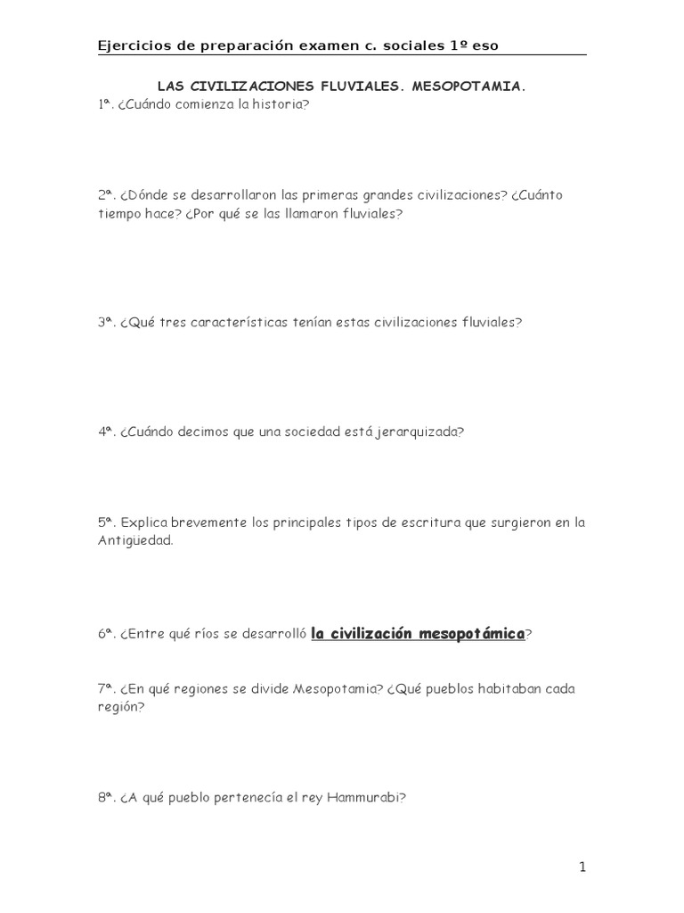 Las Civilizaciones Fluviales Pdf Antiguo Egipto Mesopotamia