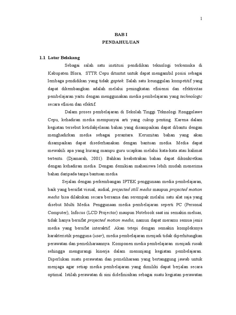 Optimasi Perawatan Media Pembelajaran di STTR Cepu | PDF | Komputer