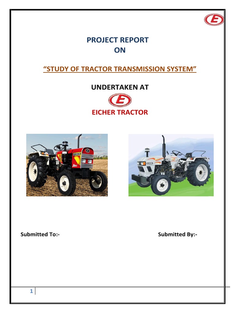 Project Report ON: "Study of Tractor Transmission System" | PDF ...