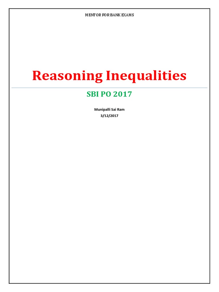 Reasoning Inequality 200 Questions | Download Free PDF | Inequality ...