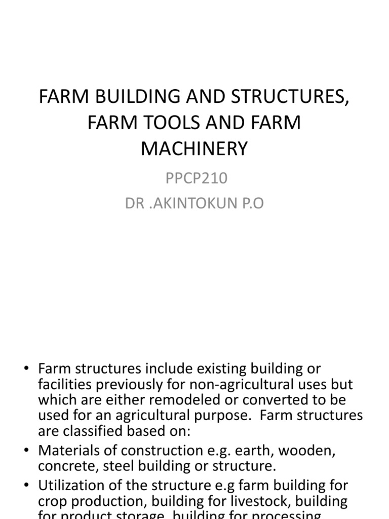 Farm Building and Structure | PDF | Tillage | Land Use