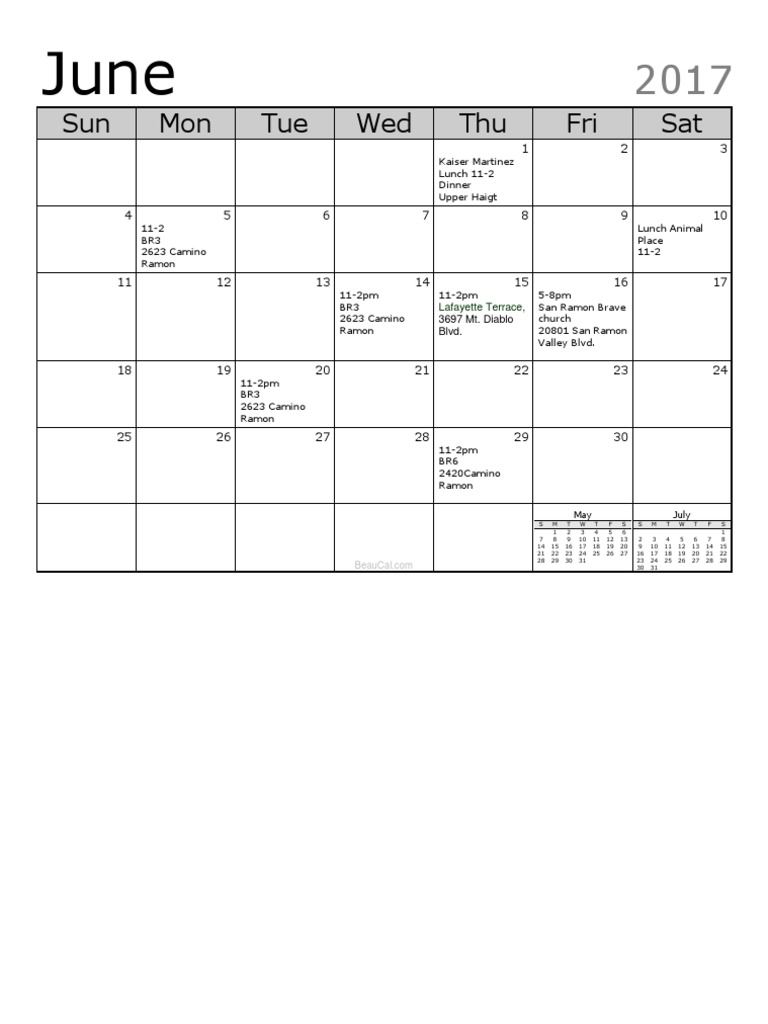 June Foodtruck Calendar | PDF