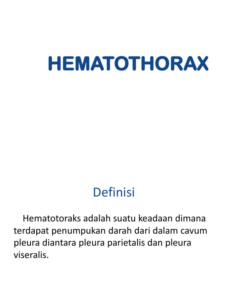 Hematothorax Pdf