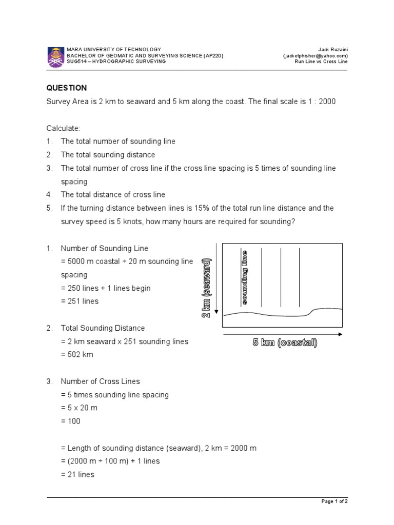 SUG514 - Hydrographic Surveying - Run Line Vs Cross Line Calculation ...