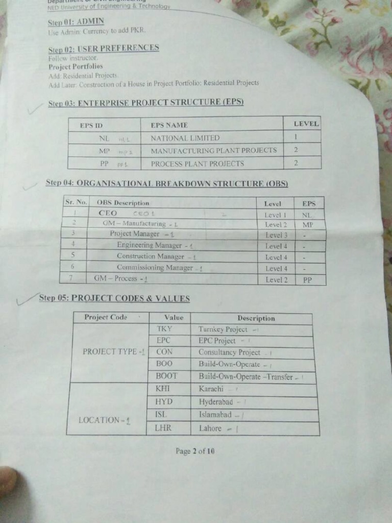 Primavera Sample Project 2 | PDF