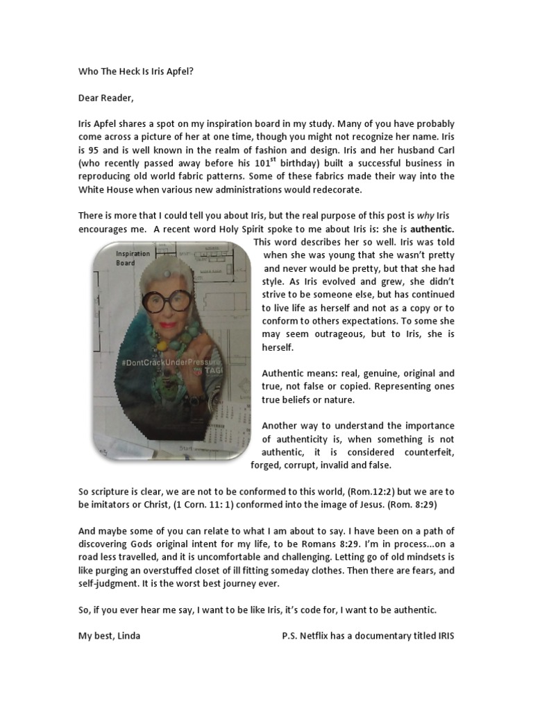 Who The Heck Is Iris Apfel | PDF | Jesus | Religious Belief And Doctrine