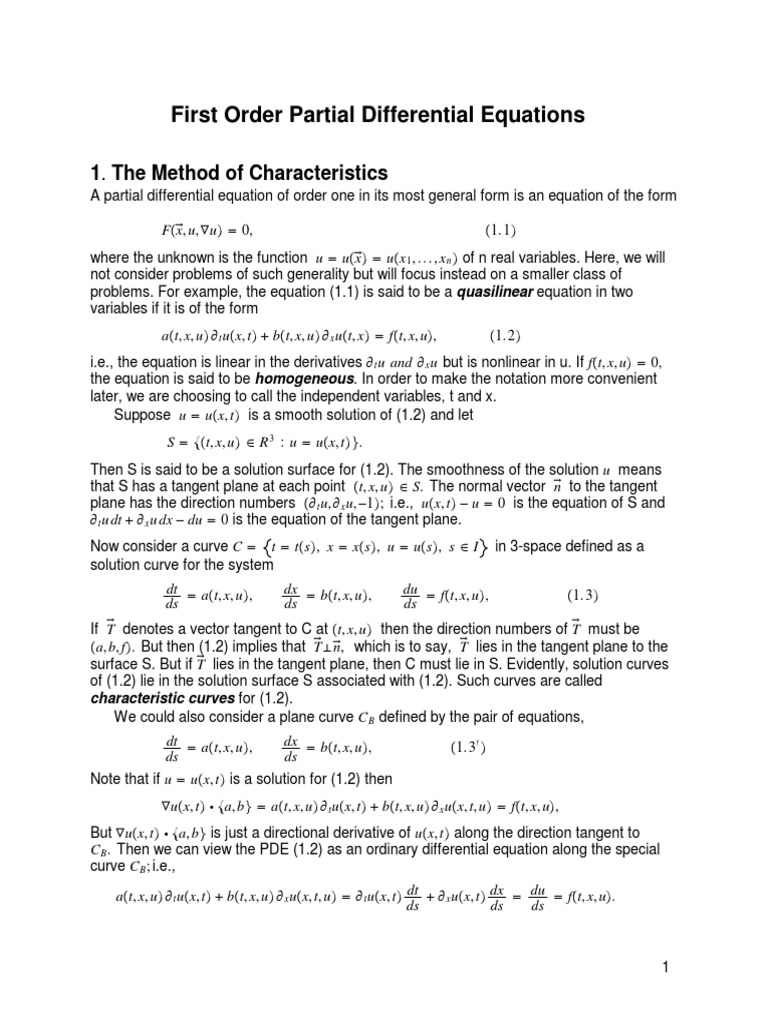 1 - The Method of Characteristics - 10 | PDF | Partial Differential ...