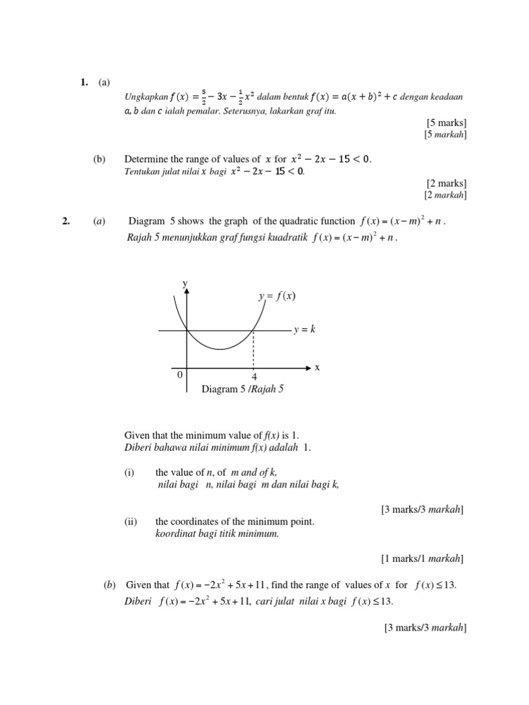 Pra Test Up1 Add Math | PDF