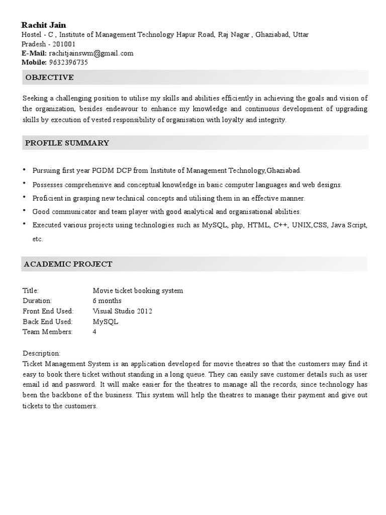 Rachit Jain: Objective | PDF | Websites | Java Script Rachit Jain: Objective | PDF | Websites | Java Script