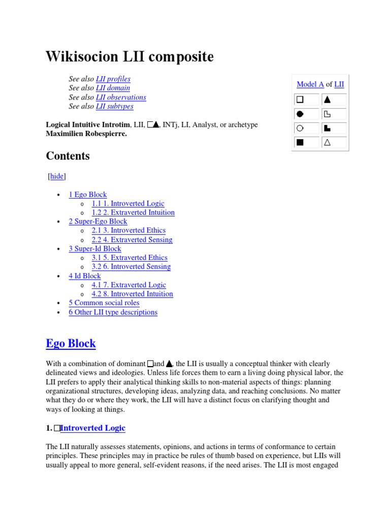Wikisocion LII Composite | PDF | Extraversion And Introversion | Id