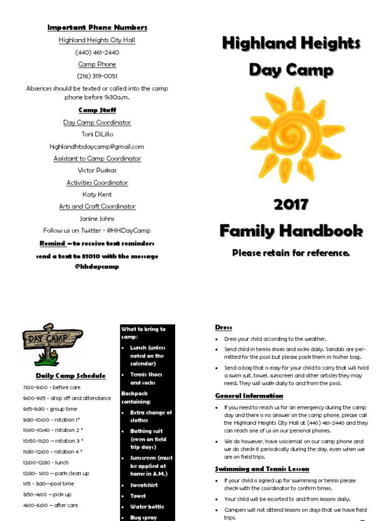 Camp Handbook | Download Free PDF | Camping | Swimming Pool