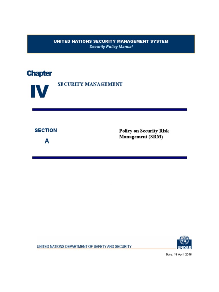SPM - Chapter IV - Section A - Security Risk Management - Approved 18 A... | PDF | Threat ...