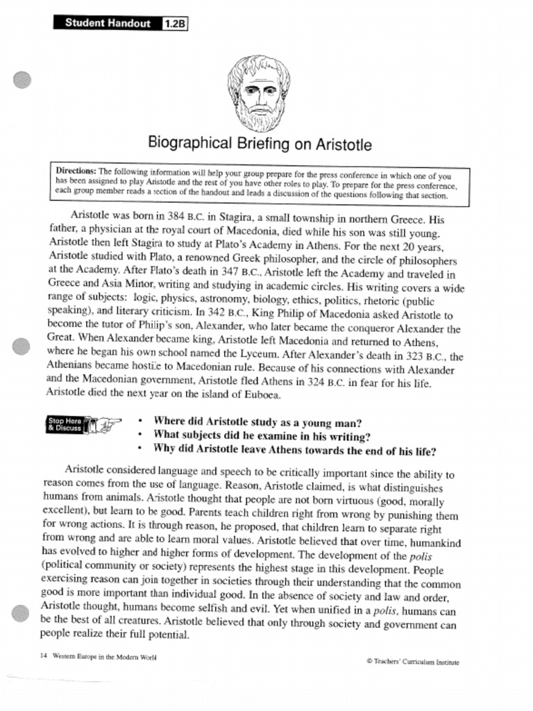 Aristotle Biography | PDF