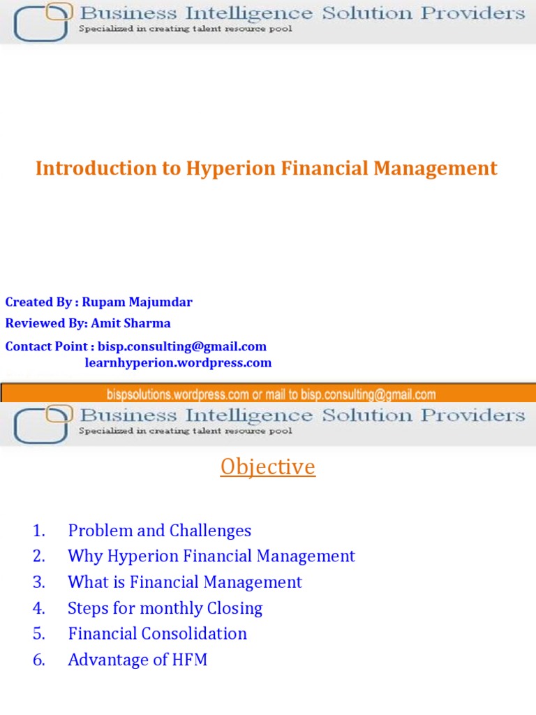 Overview of Hyperion Financial Management | PDF | Consolidation ...