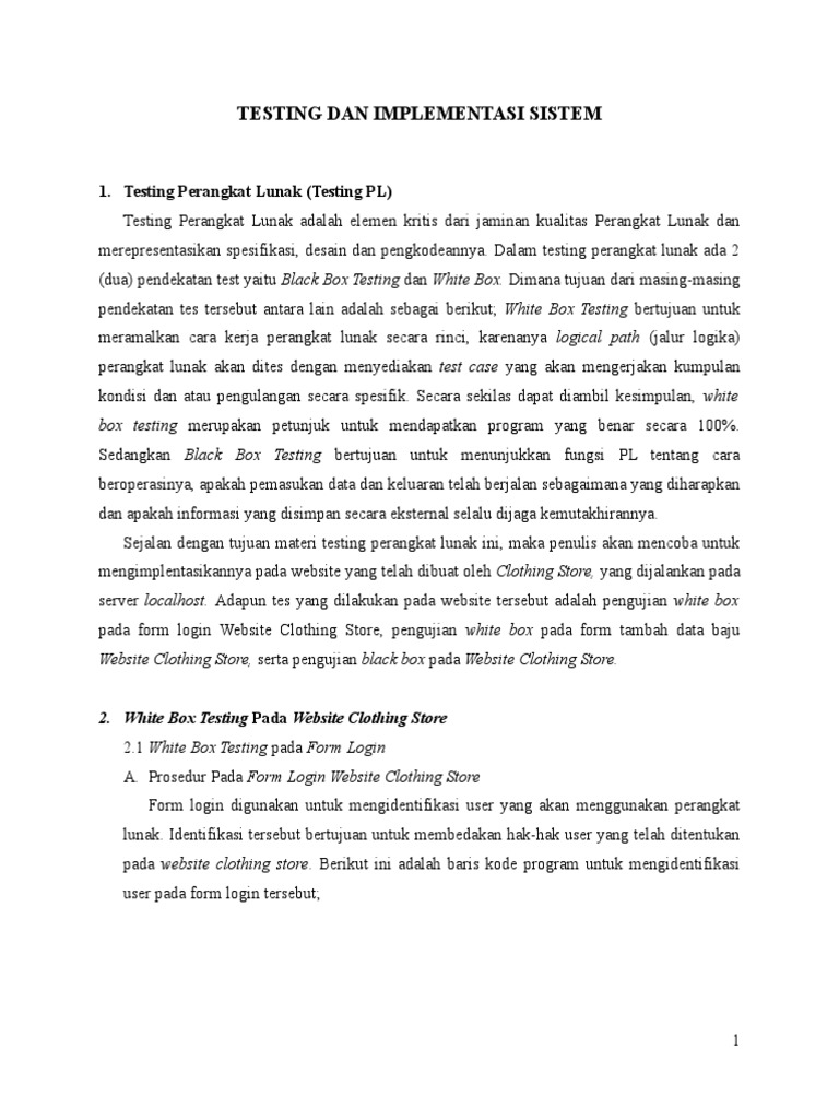 Pengujian White dan Black Box Website | PDF