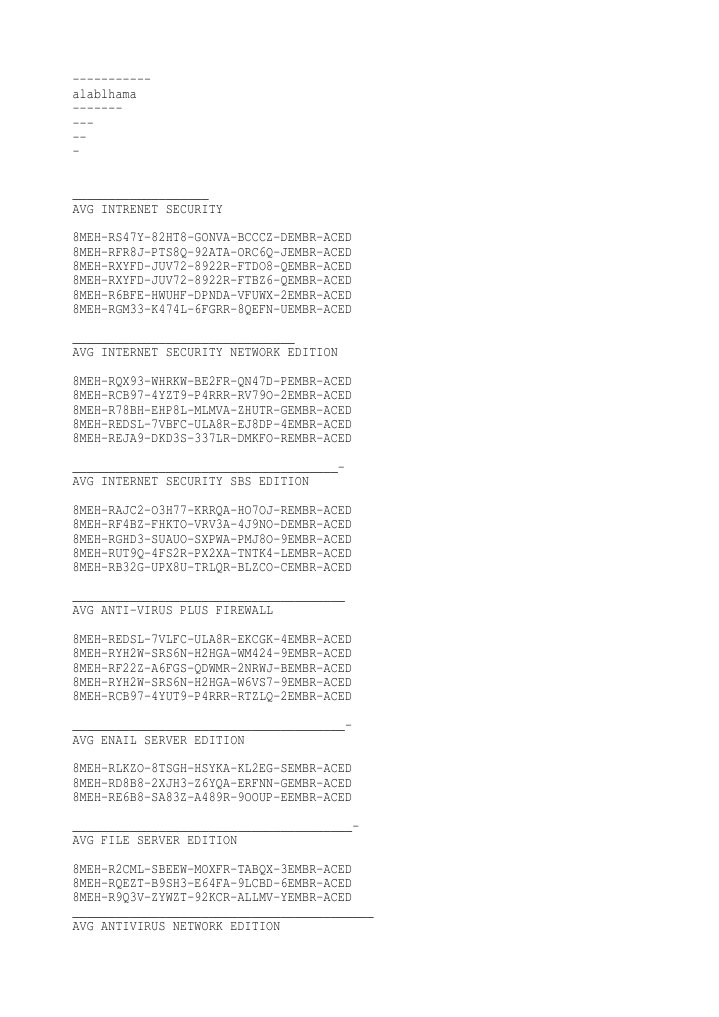 Avg Serial Keys | Antivirus Software | Secure Communication