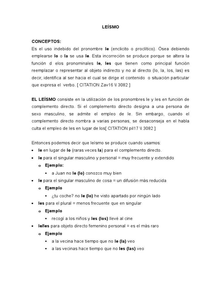 Leísmo y Loísmo en Español | PDF | Objeto (gramática) | Mecánica del ...
