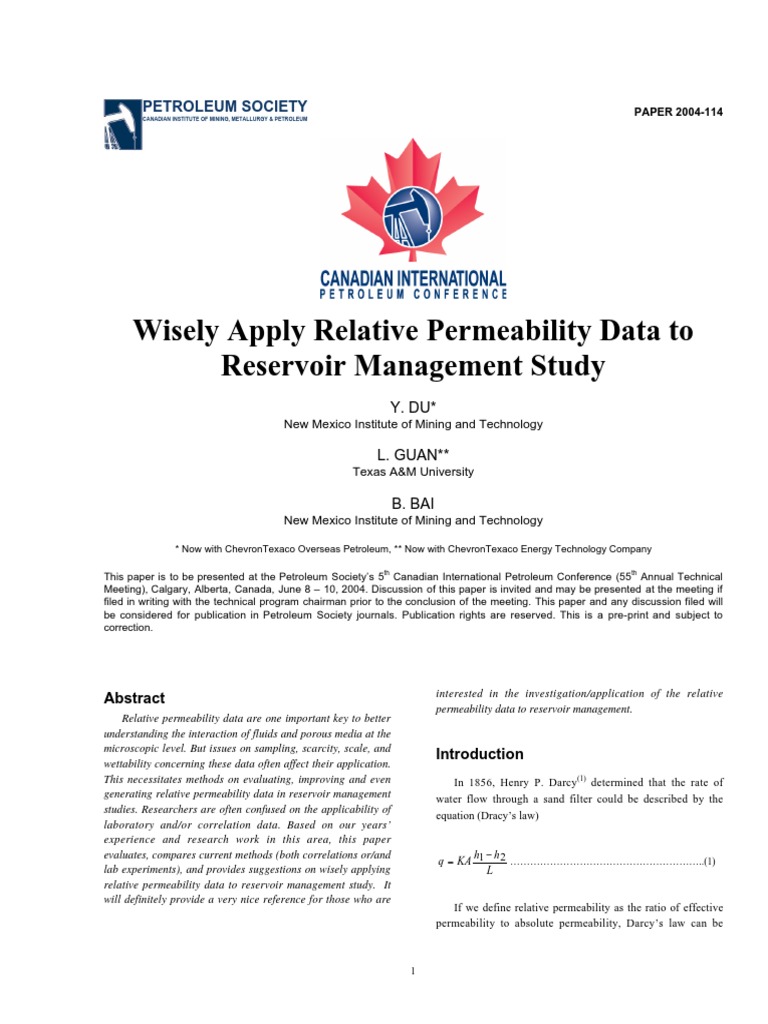 Applying Relative Permeability in Reservoirs | PDF | Petroleum ...