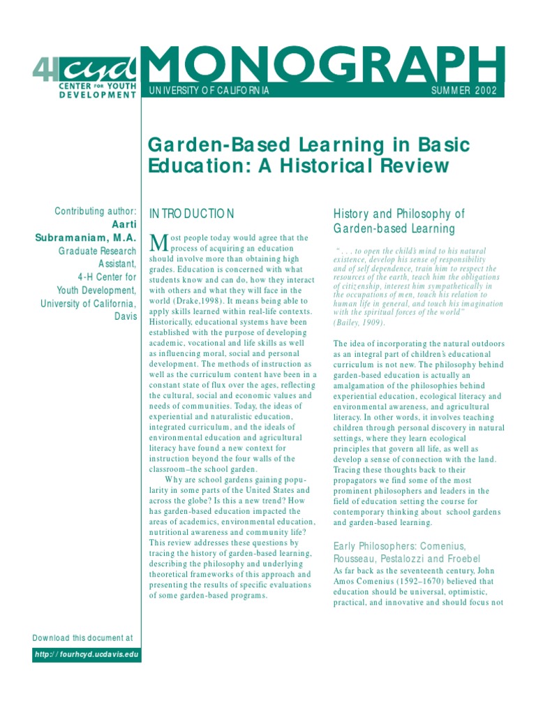 Garden-Based Learning in Education | PDF | Experiential Education ...