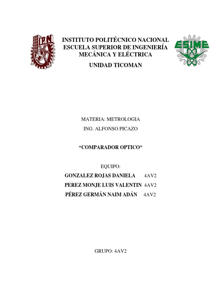 Partes y Uso del Comparador Óptico | PDF | Medición | Sombra