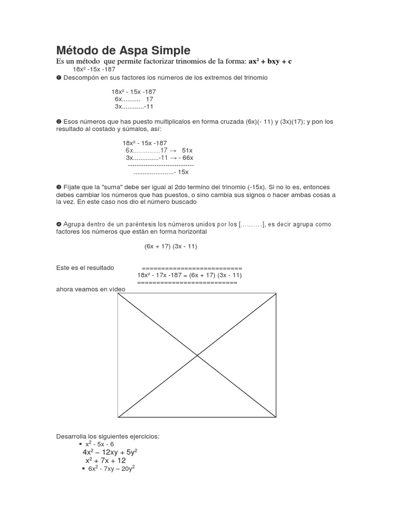 Método de Aspa Simple | Álgebra | Matemática Elemental