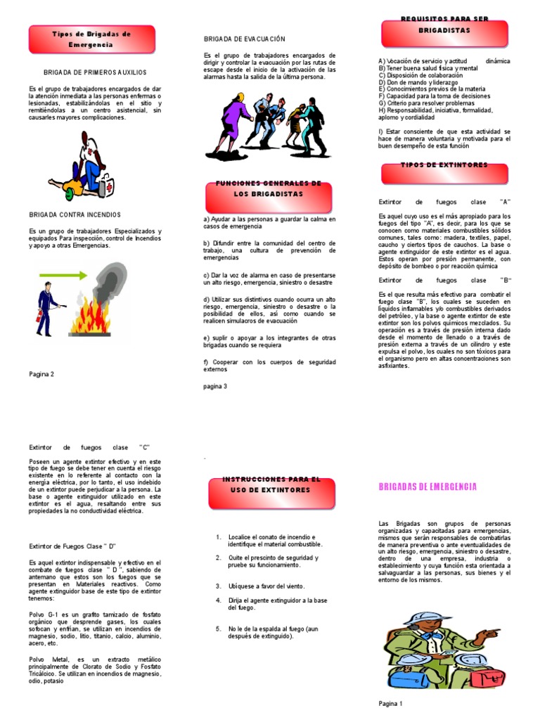 FOLLETO Brigadas de Emergencia | PDF | Aluminio | Química
