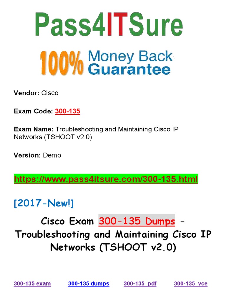 New Pass4itsure Cisco 300-135 Dumps PDF - Troubleshooting and Maintaining Cisco IP Networks ...