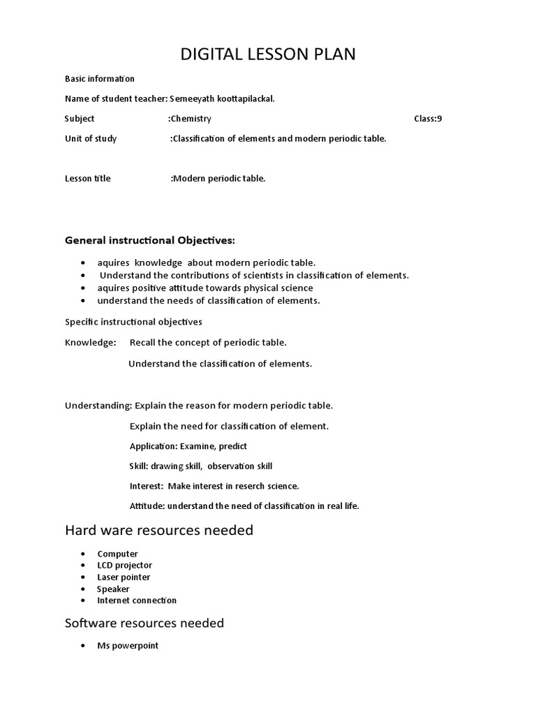 Digital Lesson Plan Model Semeeyath | PDF | Lesson Plan | Microsoft ...