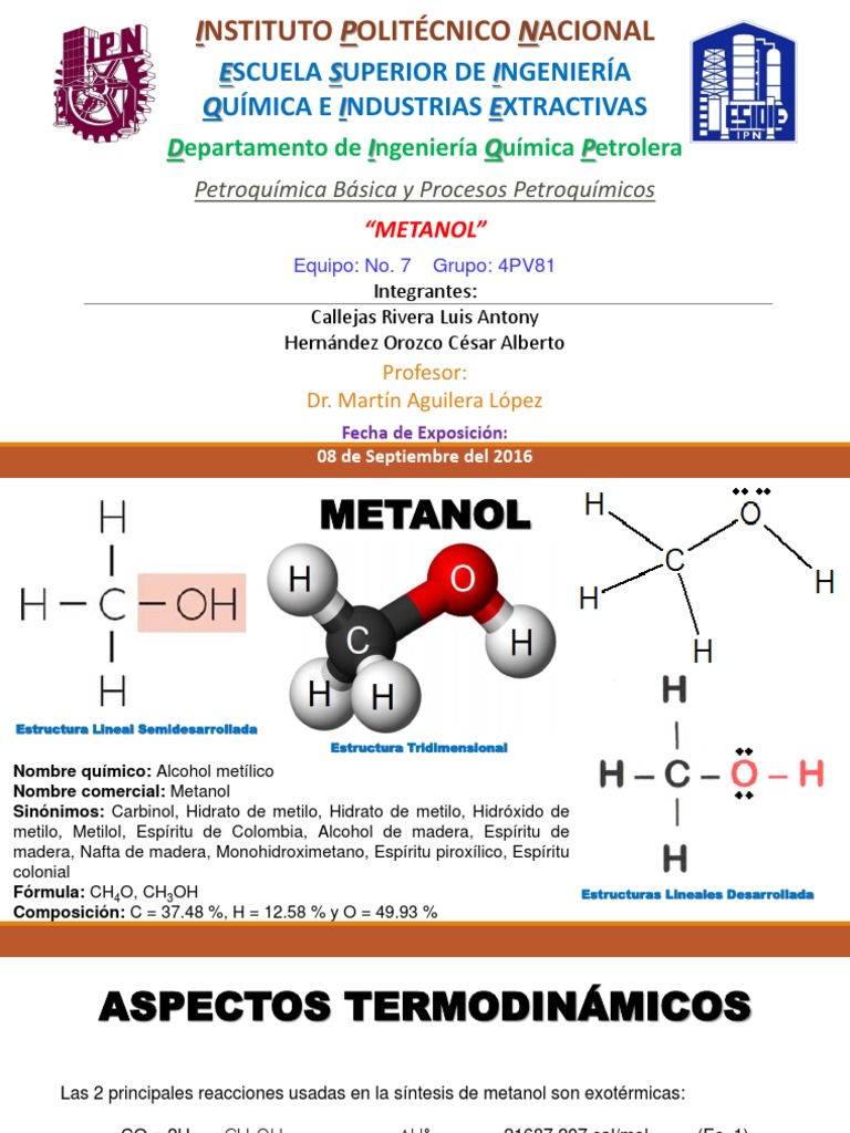 Metanol Equipo 7 | Catálisis | Dióxido de carbono