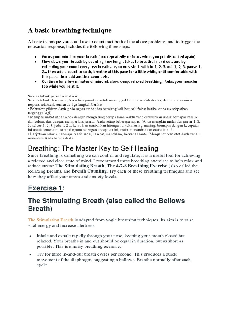 A Basic Breathing Technique | PDF | Breathing | Zoology