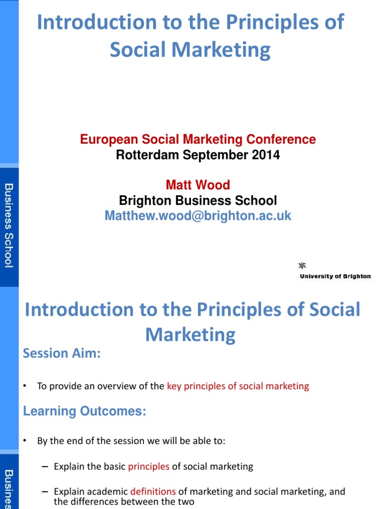 Understanding the Principles of Social Marketing: A Comprehensive ...