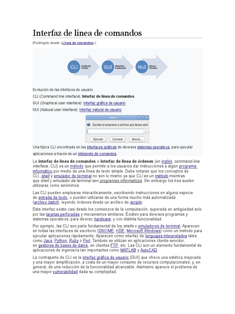 Interfaz de Línea de Comandos | PDF | Interfaz de línea de comando ...