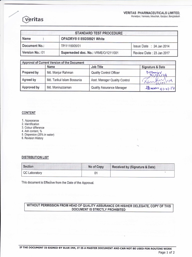STP Opadry II | PDF | Chemistry | Nature