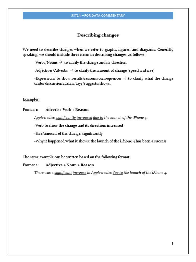 Effective Language for Data Commentary | PDF | Verb | Adverb