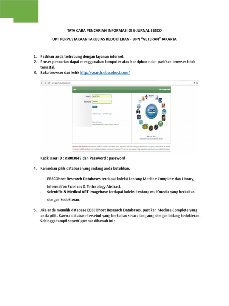 Tata Cara Pencarian Informasi Di E-Jurnal Ebsco | PDF | Komputer