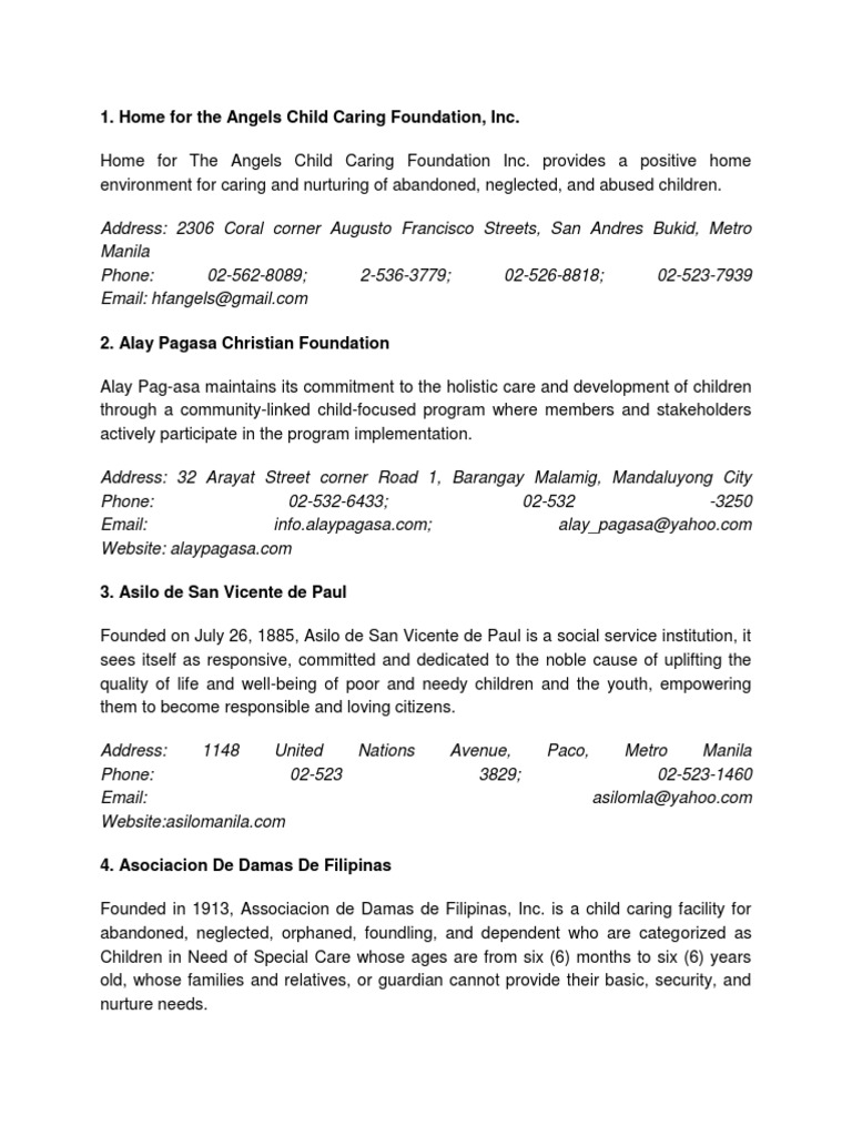 Orphanages | PDF | Metro Manila | Childhood