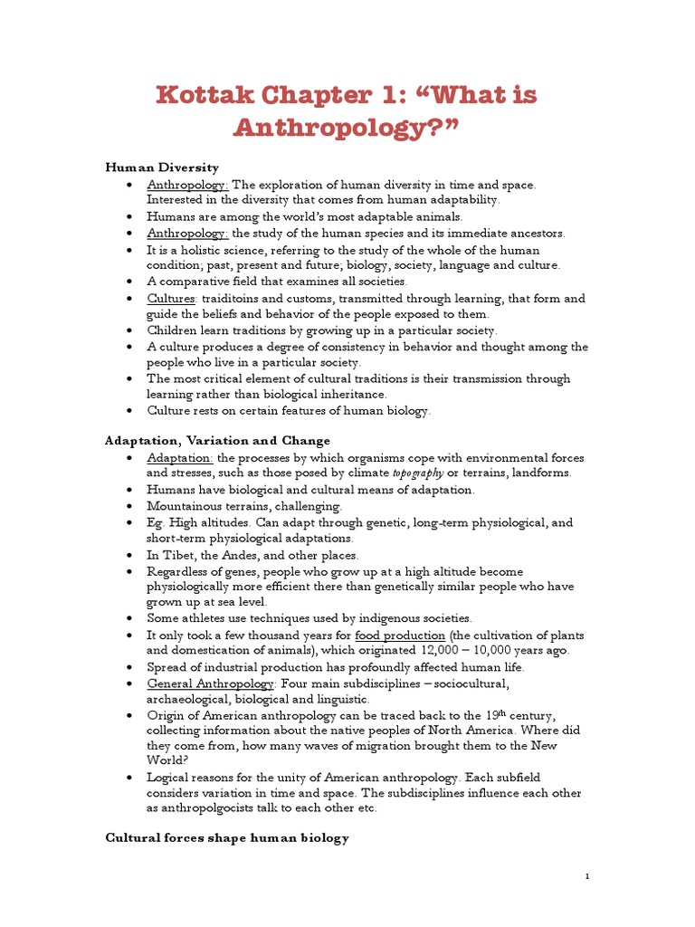 Kottak Text Book Anthropology Part 1 | PDF | Anthropology | Ethnography