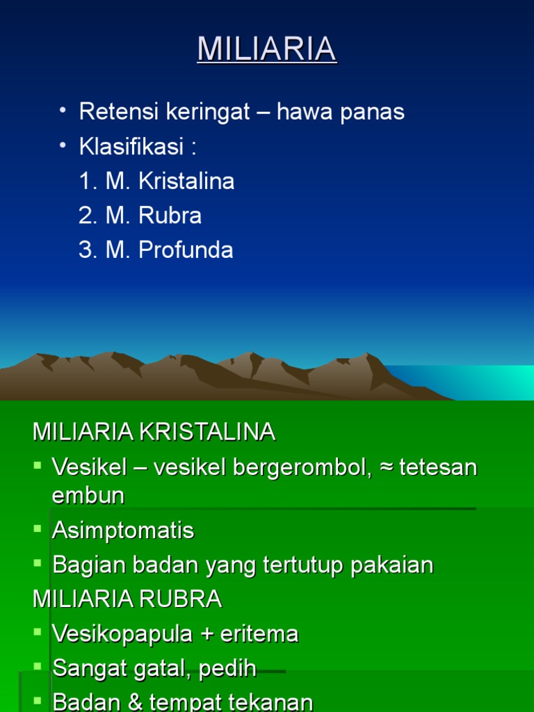 Jenis dan Penanganan Miliaria | PDF