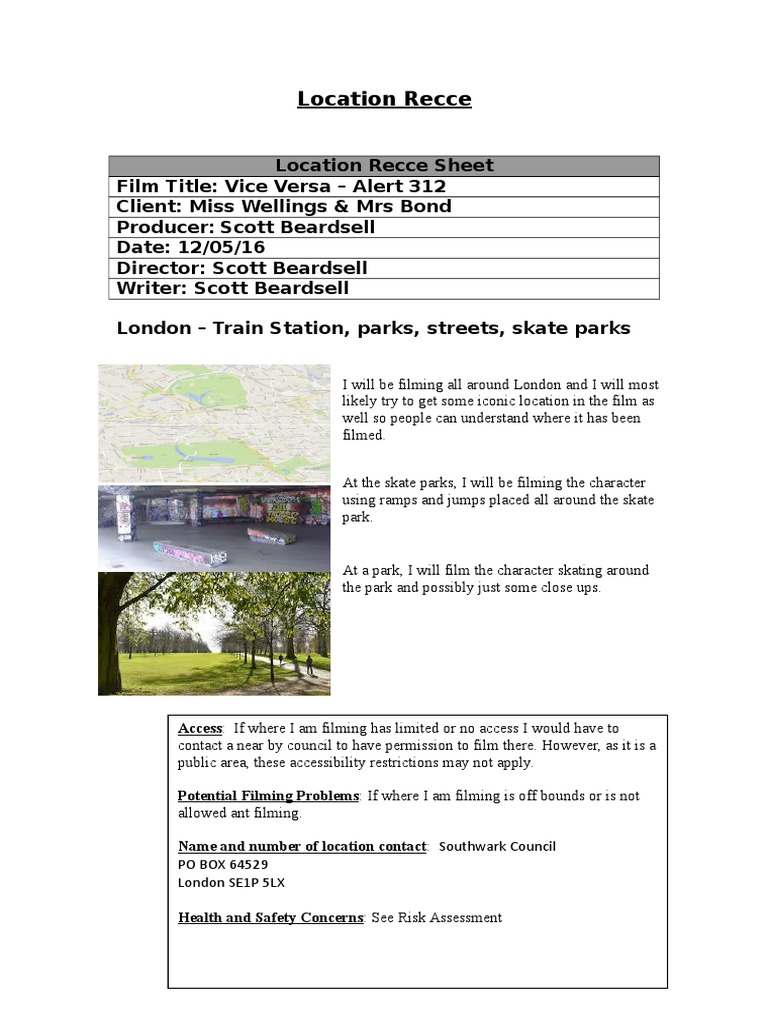 9 Location Recce | PDF | Prevention | Safety